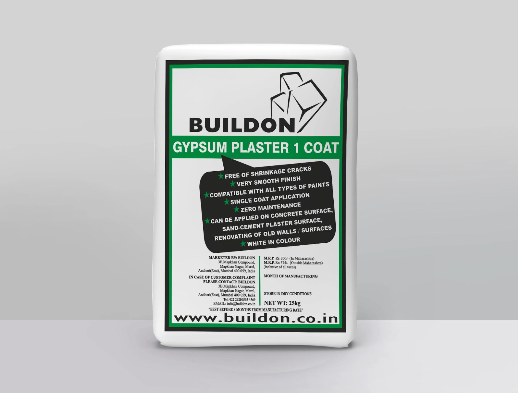Gypsum Plaster One Coat - Buildon
